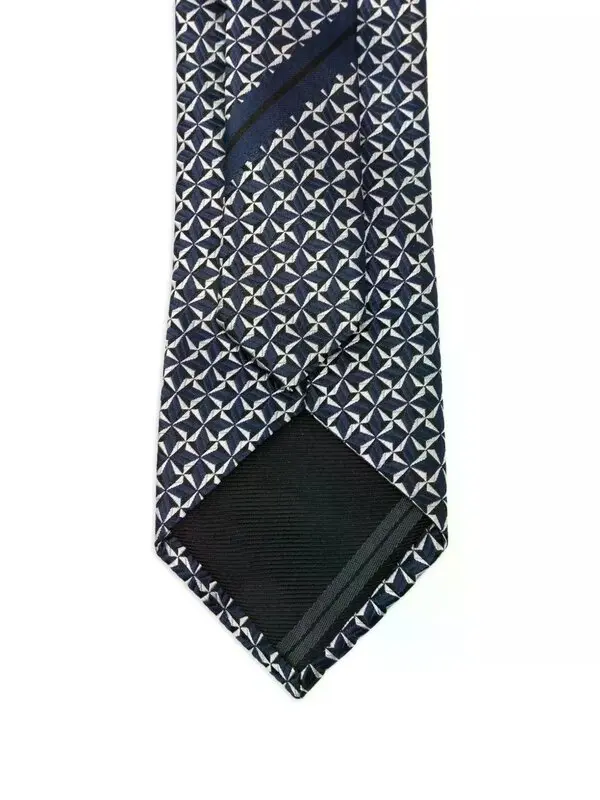 Zegna Patterned Standard Neck Tie - Blue