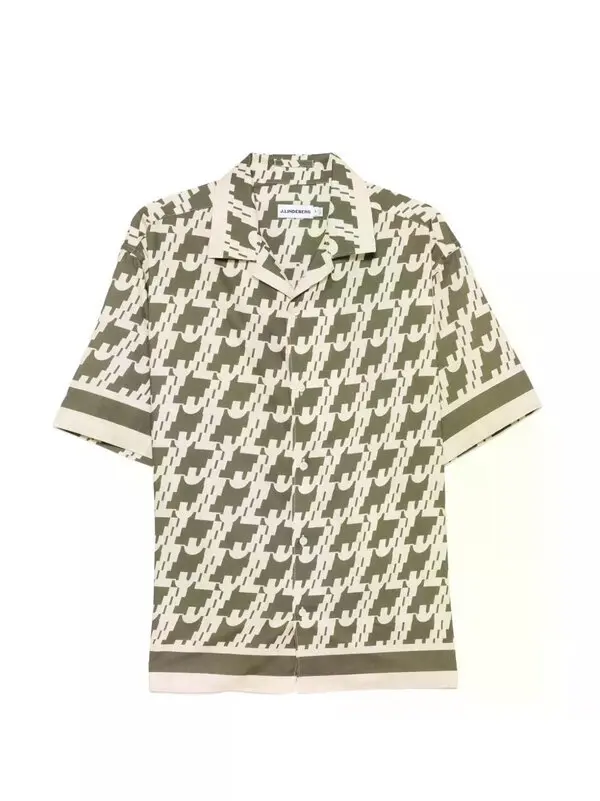 J. Lindeberg Border Print Resort Shirt - Green