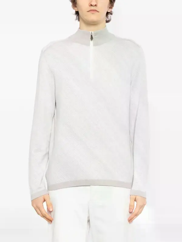 N.peal Salcombe Zipped Sweater - Grey