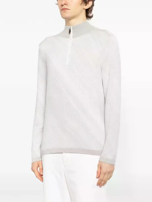 N.peal Salcombe Zipped Sweater - Grey