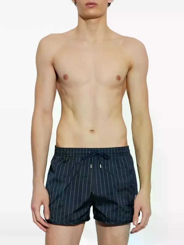 Balmain Pinstripe Drawstring Swim Shorts