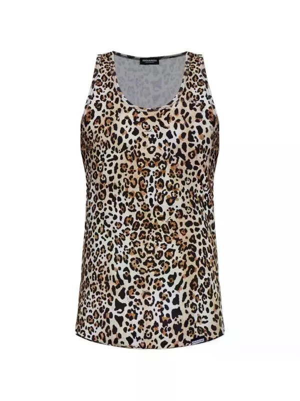 Dsquared2 Leopard Print Sleeveless Vest - Neutrals