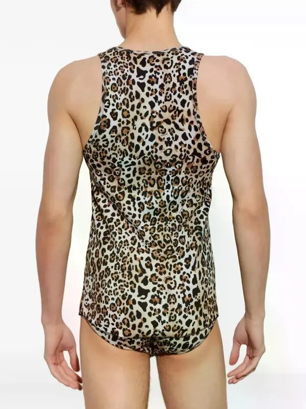 Dsquared2 Leopard Print Sleeveless Vest - Neutrals
