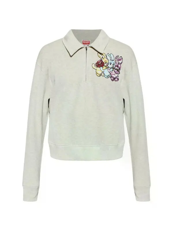 Kenzo Rabbit-motif Zip-up Sweater
