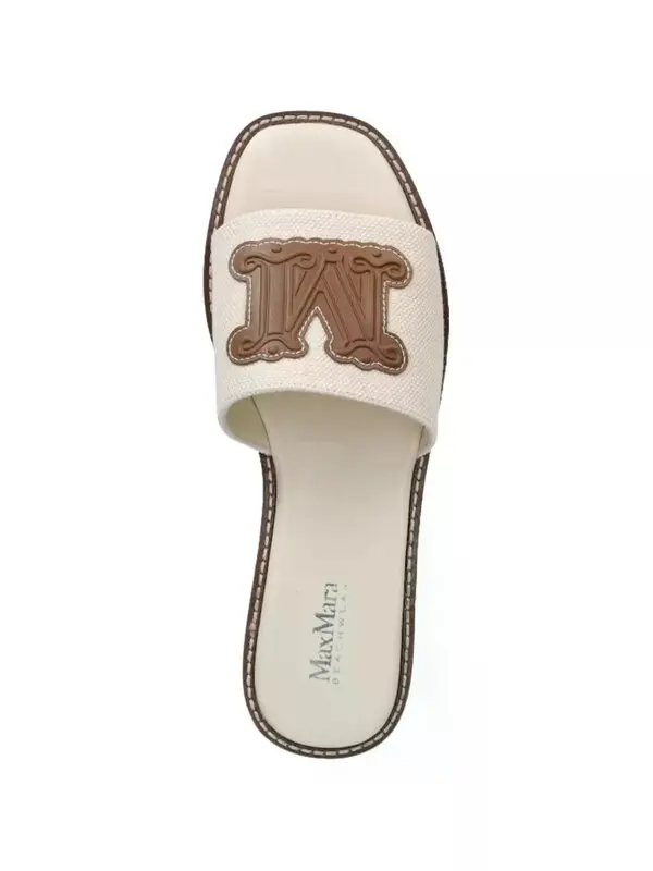Max Mara Logo-appliqué Cotton Sandals