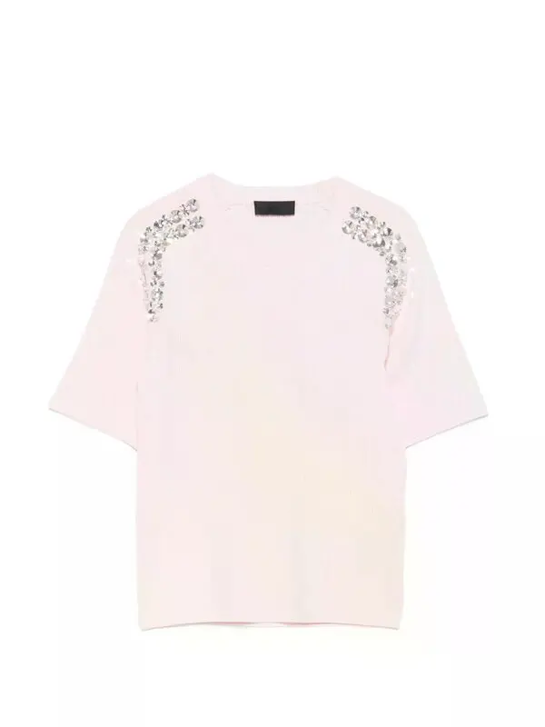 Liu Jo Crystal-embellished T-shirt - Pink