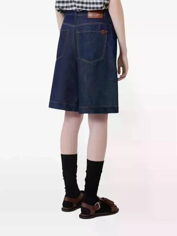 Max Mara Button Denim Shorts - Blue