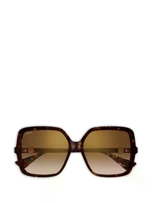 CARTIER Oversized Square Frame Sunglasses - Brown