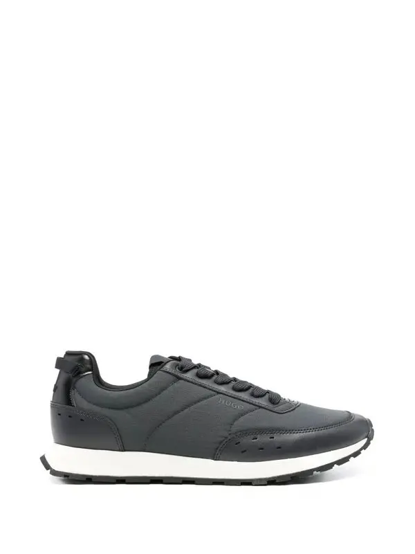 BOSS Hugo Icelin Lace-up Sneakers With Zigzag Detailing - Blue