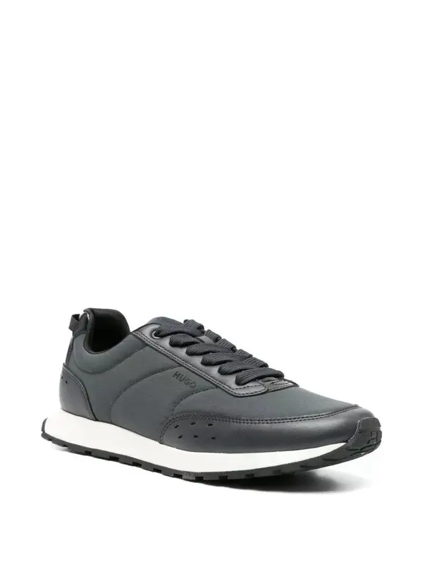 BOSS Hugo Icelin Lace-up Sneakers With Zigzag Detailing - Blue