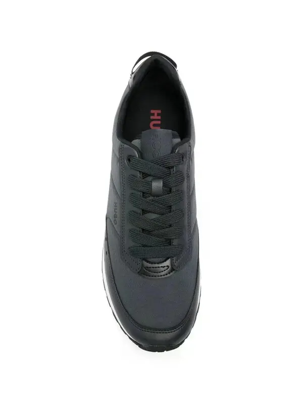BOSS Hugo Icelin Lace-up Sneakers With Zigzag Detailing - Blue