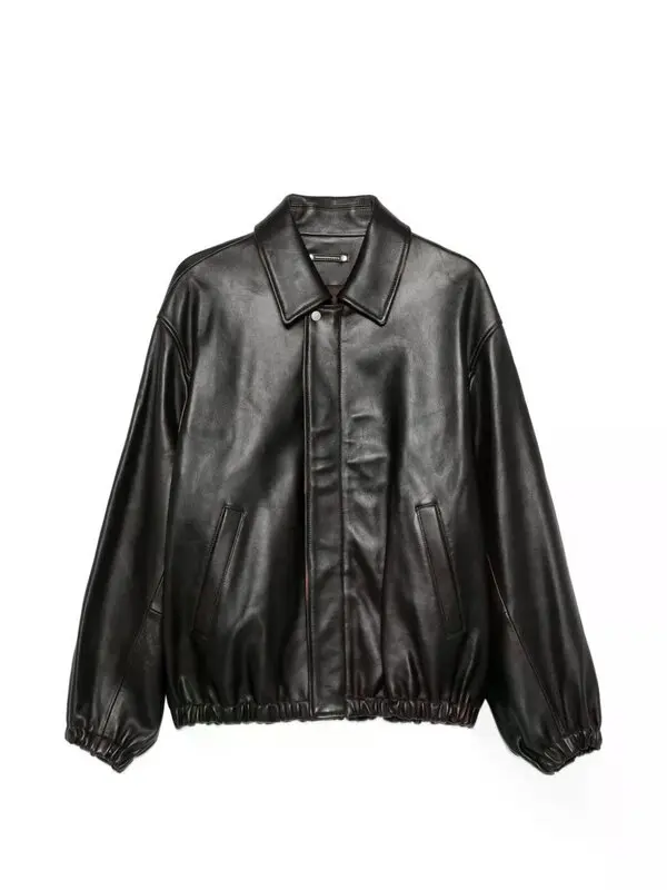 SSSTEIN Collared Leather Jacket