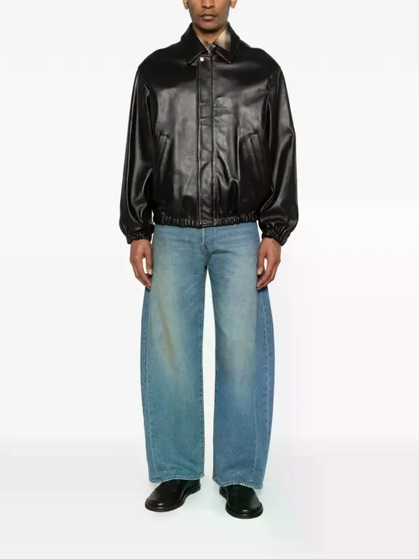 SSSTEIN Collared Leather Jacket