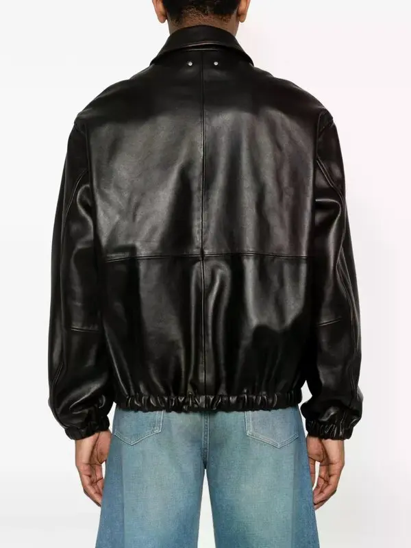 SSSTEIN Collared Leather Jacket