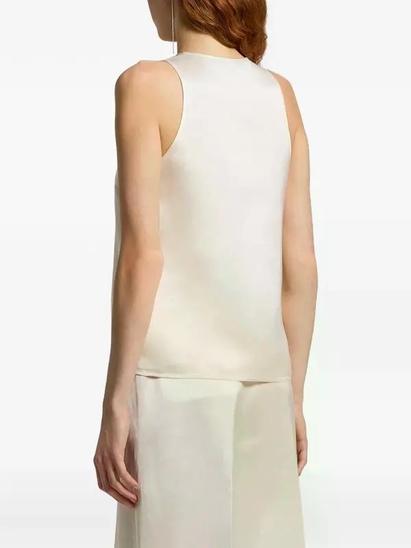 Peserico Sleeveless V-neck Top - Neutrals