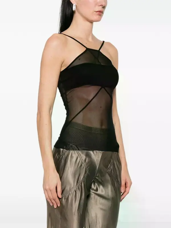 Rick Owens Sl Combo Sheer Top - Black