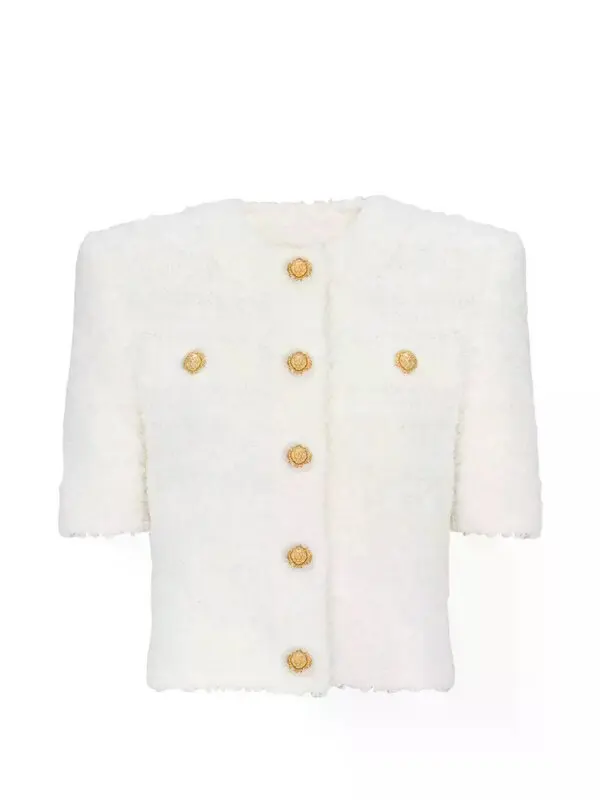 Balmain Short-sleeve Cardigan - Neutrals