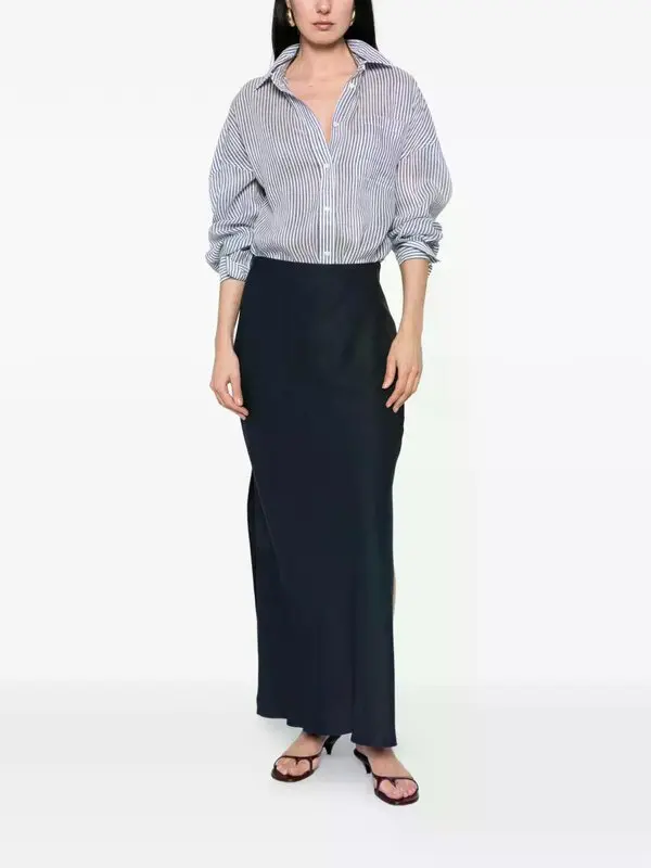 Brunello Cucinelli Slit-side Skirt - Blue
