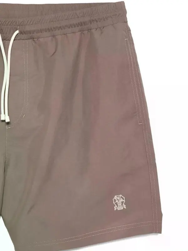 Brunello Cucinelli Drawstring Swim Shorts - Brown