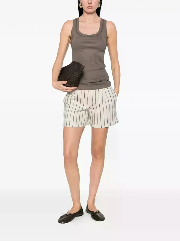 Brunello Cucinelli Striped Belted Shorts - Neutrals