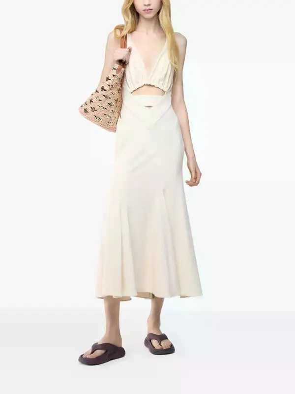 Rabanne Crossed Straps Cut-out Midi Dress