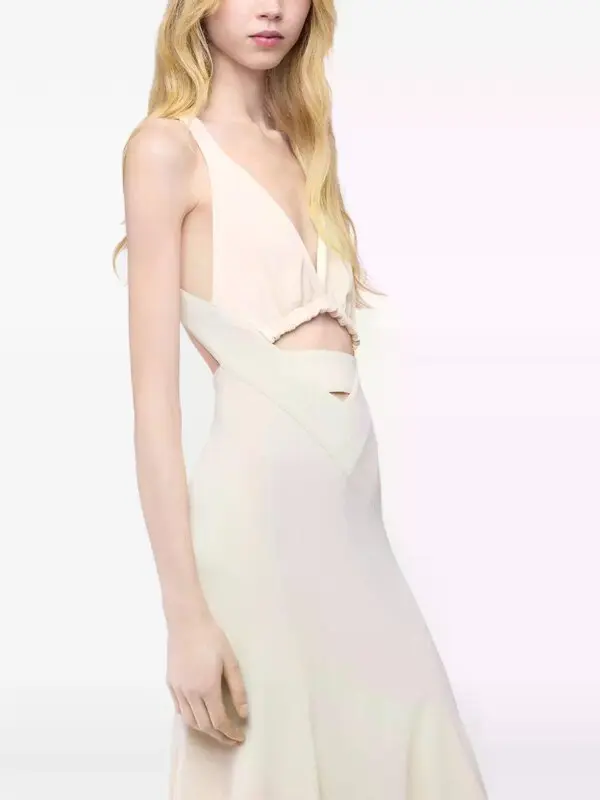 Rabanne Crossed Straps Cut-out Midi Dress - Neutrals