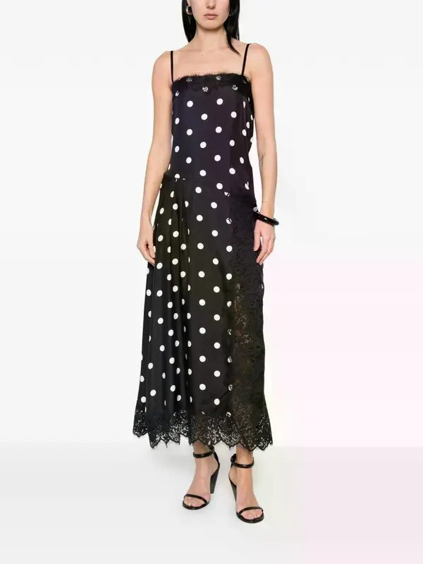 Sportmax Polka-dot Maxi Dress - Black
