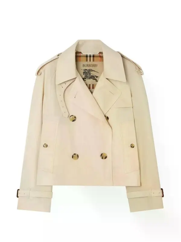Burberry Cropped Tropical Gabardine Mayfair Trench Jacket - Neutrals