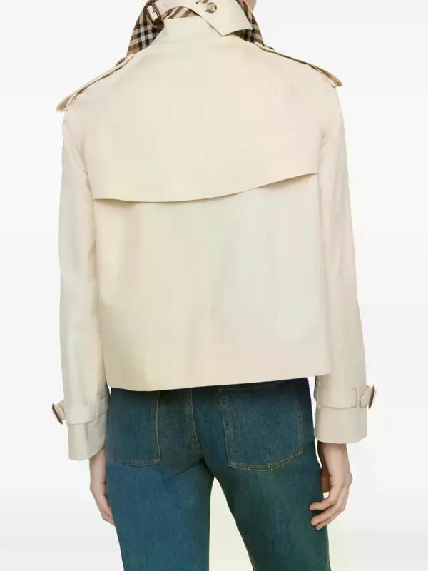 Burberry Cropped Tropical Gabardine Mayfair Trench Jacket - Neutrals