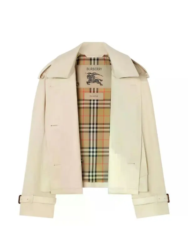 Burberry Cropped Tropical Gabardine Mayfair Trench Jacket - Neutrals