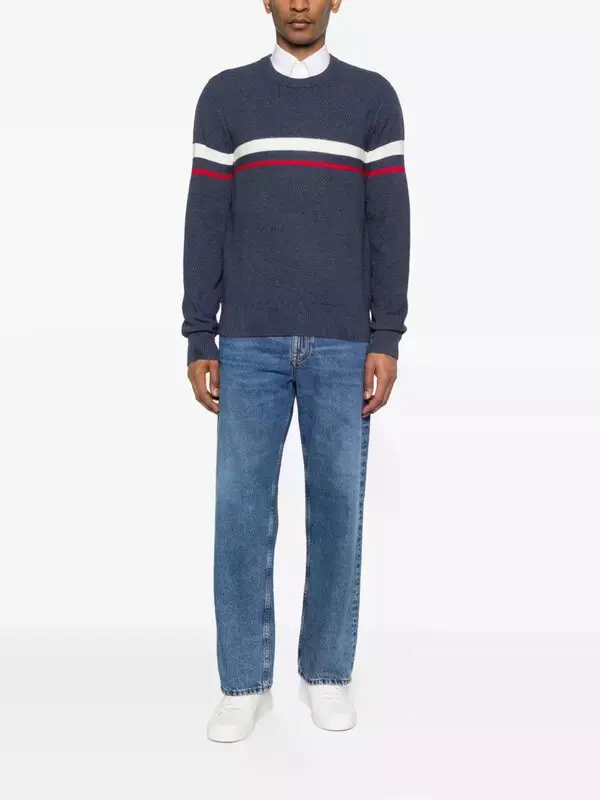 Rossignol Striped Crew-neck Sweater - Blue