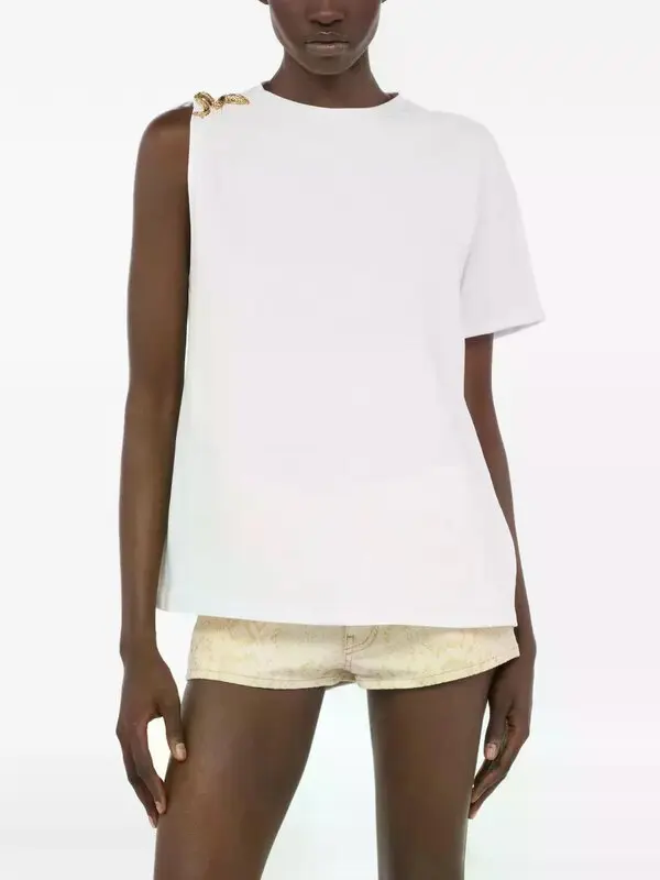 Roberto Cavalli Asymmetric Snake Motif T-shirt