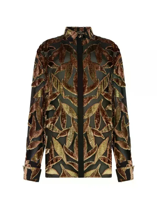 Roberto Cavalli Foliage Motif Shirt