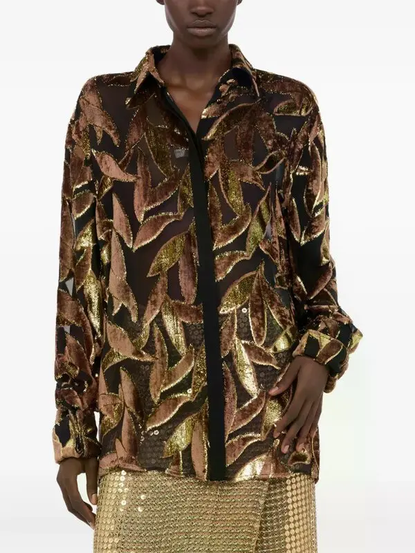 Roberto Cavalli Foliage Motif Shirt