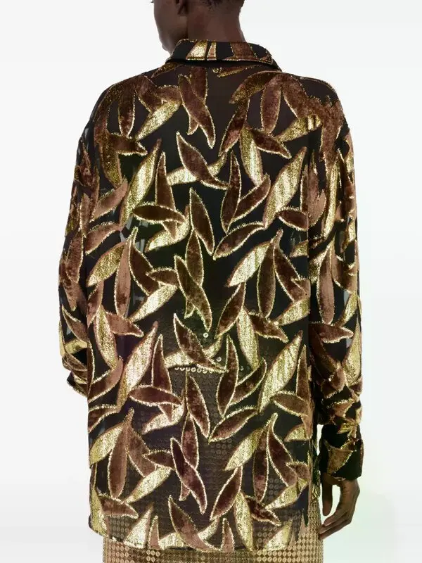 Roberto Cavalli Foliage Motif Shirt