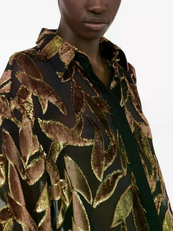 Roberto Cavalli Foliage Motif Shirt