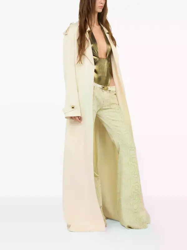 Roberto Cavalli Pleated Belted Trench Coat
