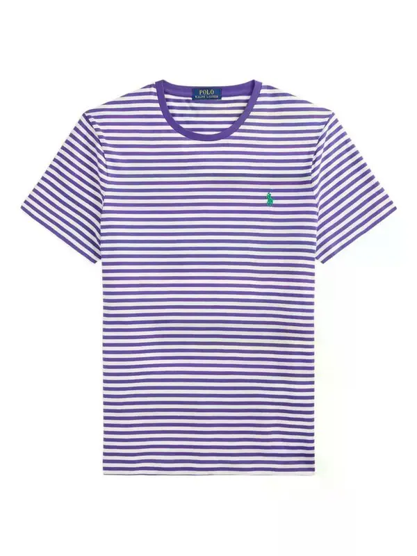 Polo Ralph Lauren Logo-embroidered Striped T-shirt - Purple