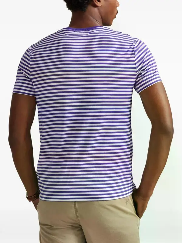 Polo Ralph Lauren Logo-embroidered Striped T-shirt - Purple