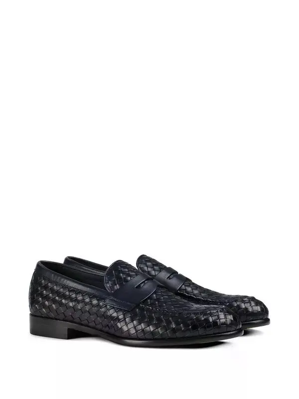 DOUCAL'S Woven Leather Loafers - Blue