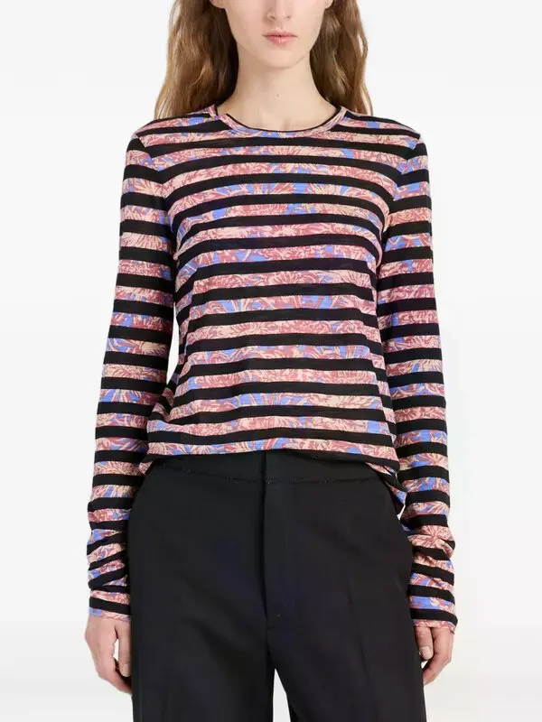 Proenza Schouler Mia Printed Striped Top