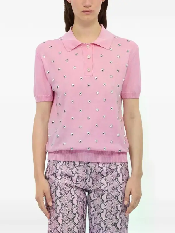 MSGM Studded Polo Shirt