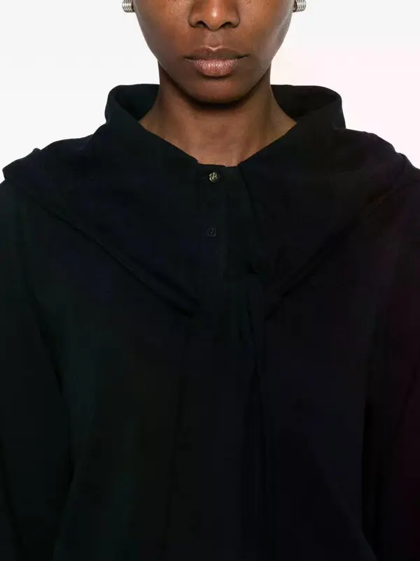 Dorothee Schumacher Buttoned Top With Draped Long Sleeves