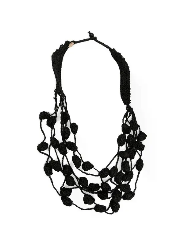 Liviana Conti Knotted Raffia Body Jewelery - Black