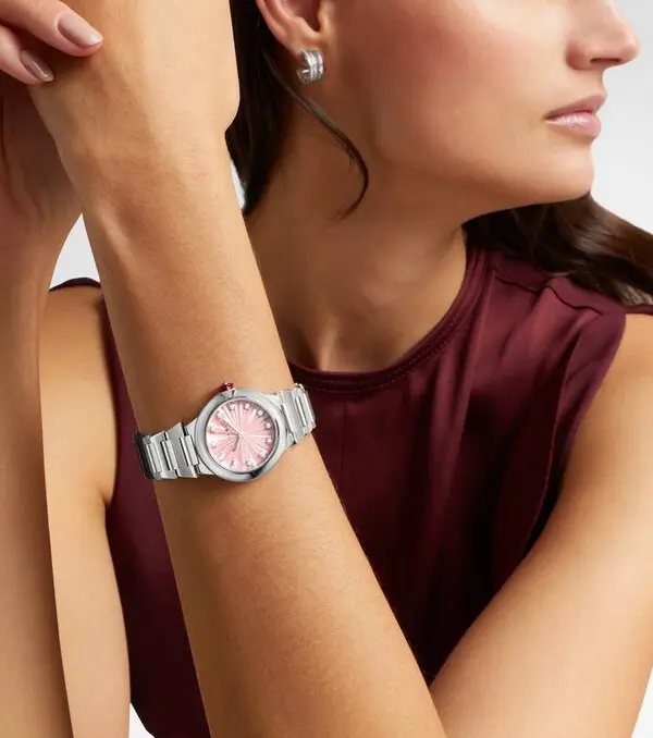 BVLGARI Lvcea 28mm Stainless Steel Watch With Diamonds
