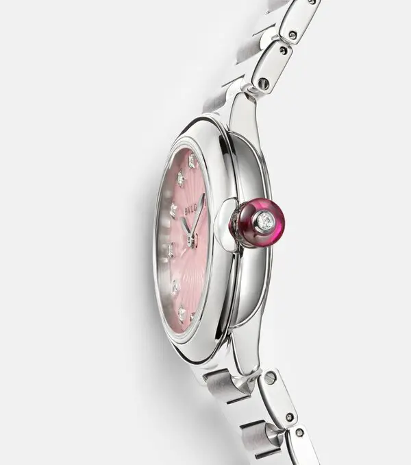 BVLGARI Lvcea 28mm Stainless Steel Watch With Diamonds