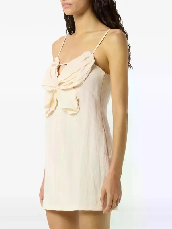 Blumarine Butterfly Appliqué Mini Dress - Neutrals