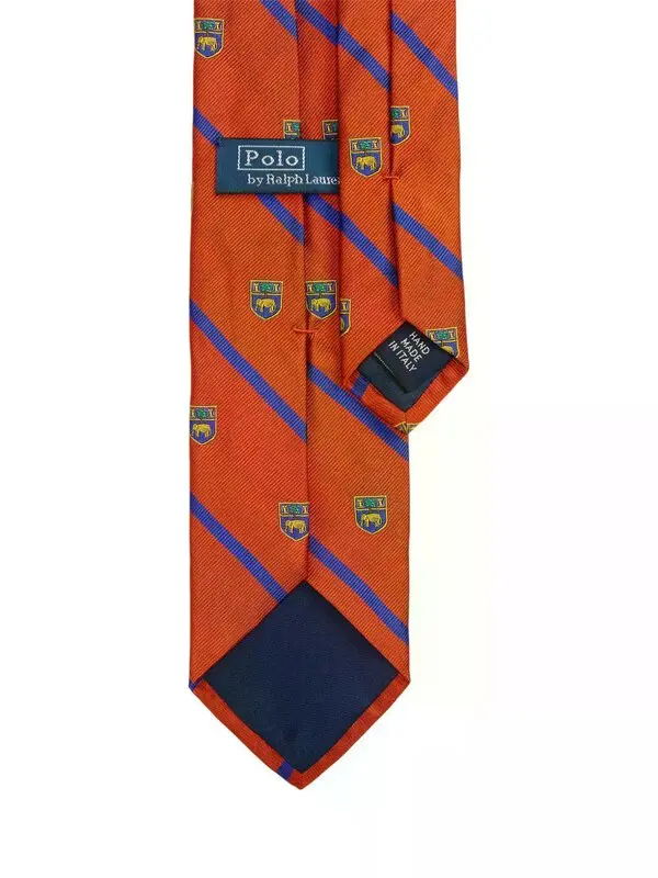 Polo Ralph Lauren Striped Silk Neck Tie - Orange