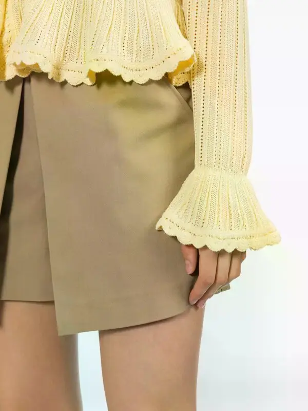SELF-PORTRAIT Gabardine Skorts - Neutrals