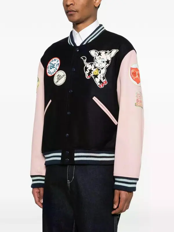Kenzo Badges-embroidered Bomber Jacket - Blue